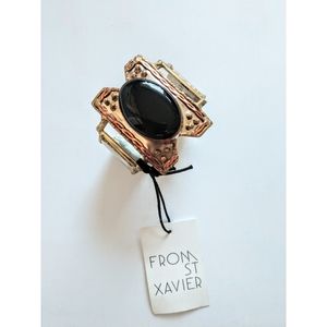 Jewelry | St Xavier Ela Cuff Black Onyx Bracelet Metal | Poshmark